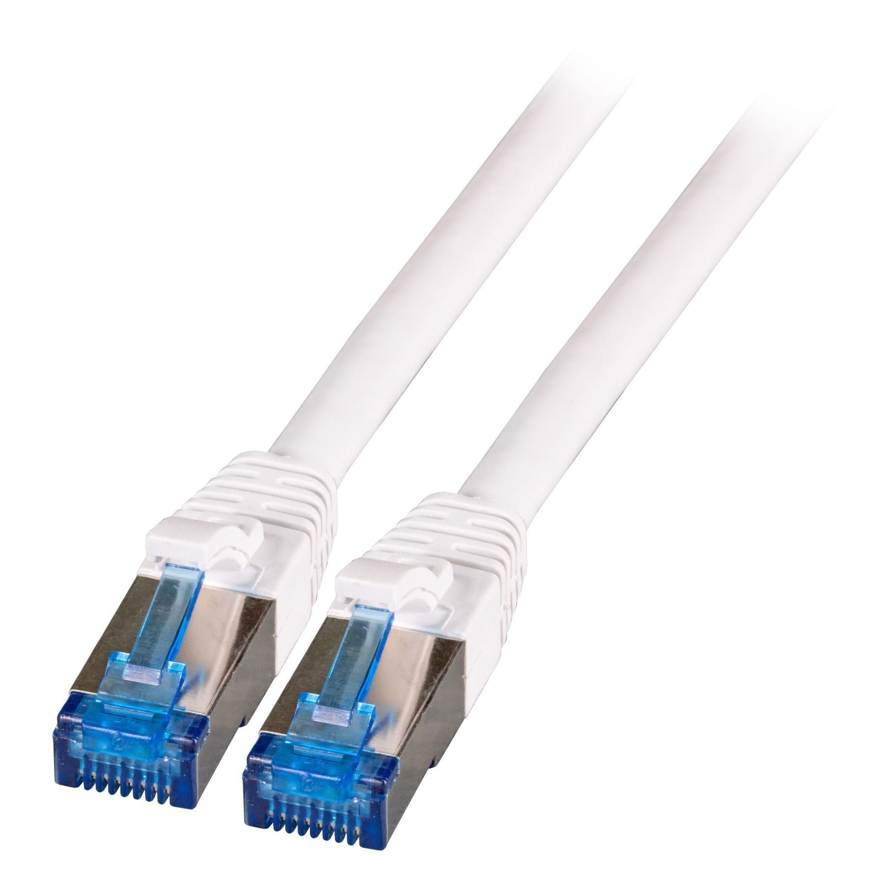 RJ45 Patchkabel 0,5m S/FTP, Cat.6A, Cat.7 Rohkabel TPE superflex, weiß – fiberONE Shop
